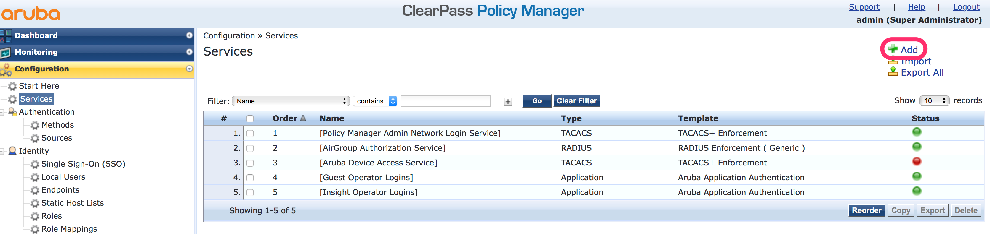 Operator Login with ClearPass TACACS+ - Flomain Networking