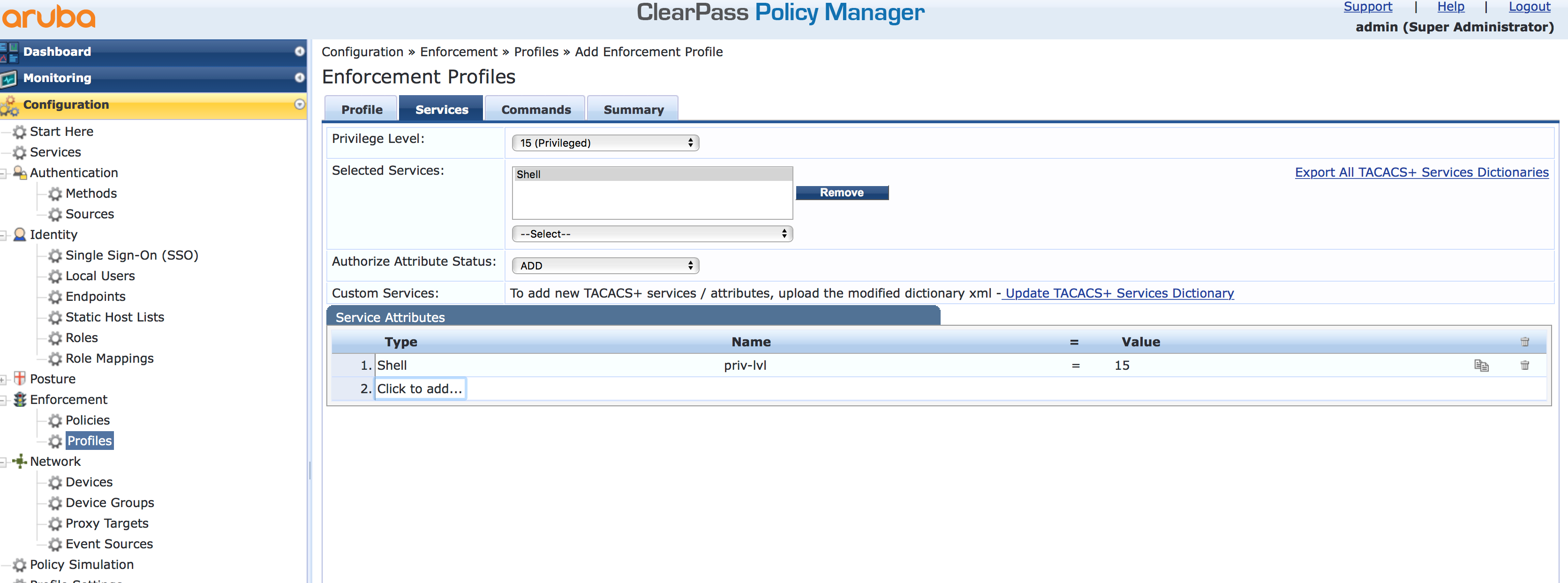 Operator Login with ClearPass TACACS+ - Flomain Networking