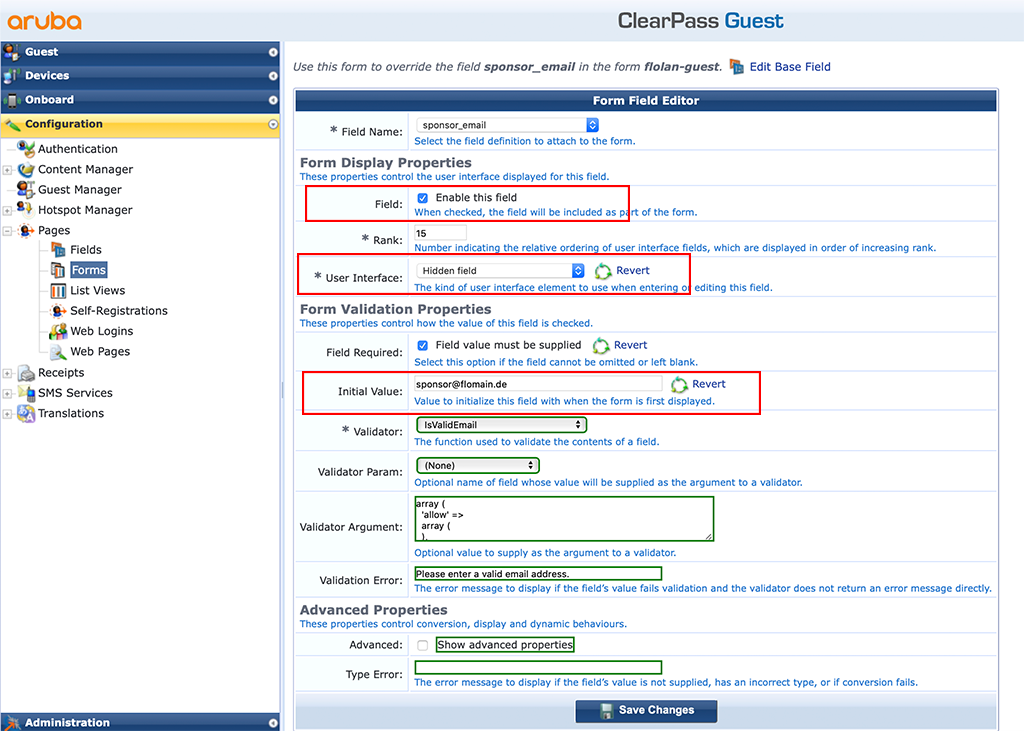 ClearPass Sponsored Guest Login - Flomain Networking