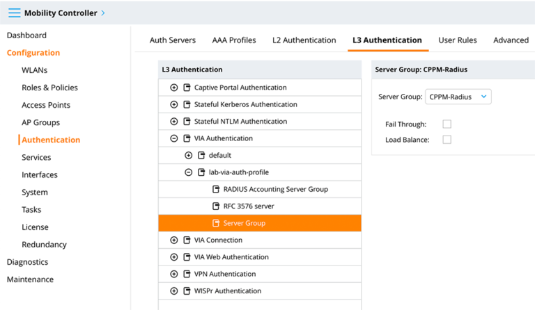 Aruba VIA VPN with IKEv2 - Flomain Networking