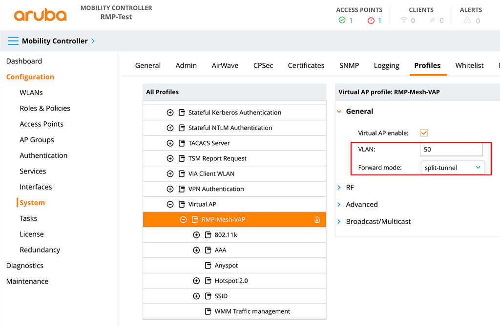 Aruba Remote Mesh using an Aruba RAP - Flomain Networking