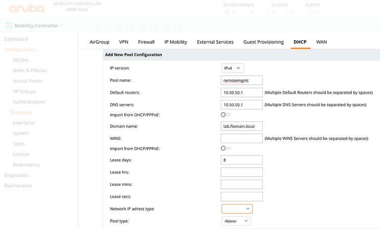 Aruba Remote Mesh using an Aruba RAP - Flomain Networking