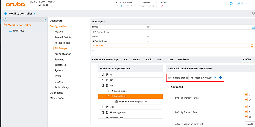 Aruba Remote Mesh using an Aruba RAP - Flomain Networking