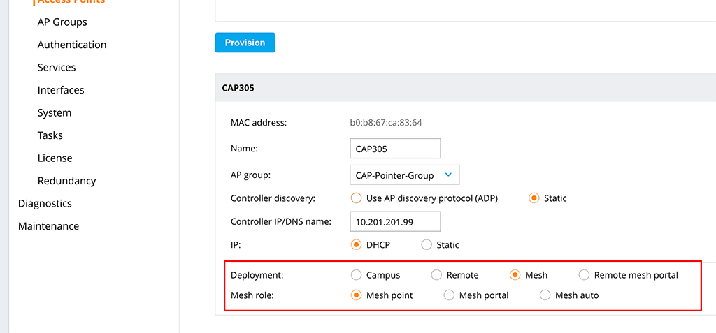 Aruba Remote Mesh using an Aruba RAP - Flomain Networking