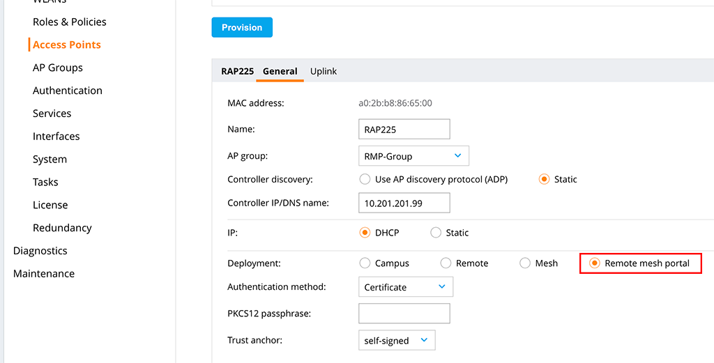 Aruba Remote Mesh using an Aruba RAP - Flomain Networking