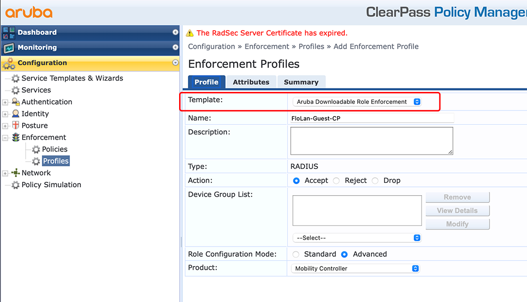 Aruba Downloadable User Roles - Flomain Networking