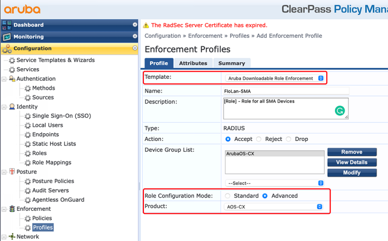 Aruba Downloadable User Roles - Flomain Networking
