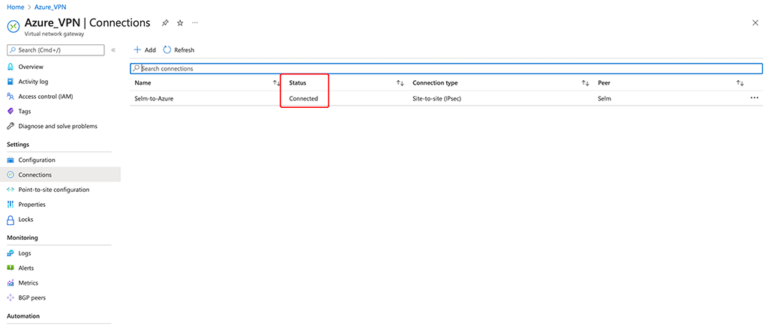 Azure Site to Site VPN with an Aruba Gateway - Flomain Networking