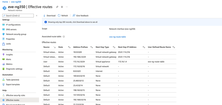 Azure Routing for EVE-NG - Flomain Networking