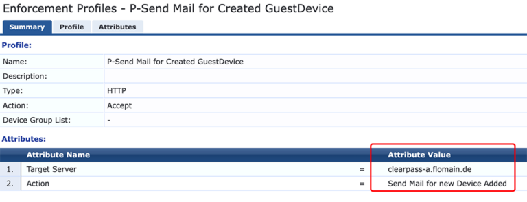 Use ClearPass RestAPI in Enforcement Profile - Flomain Networking